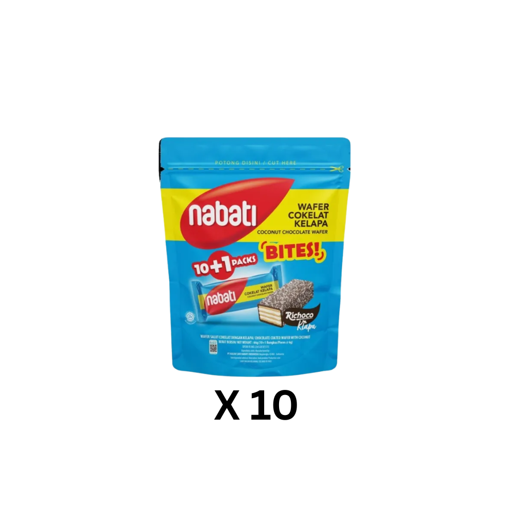 Nabati Coconut Wafer Chocolate Coated 66G × 10 – CW EMART SDN BHD